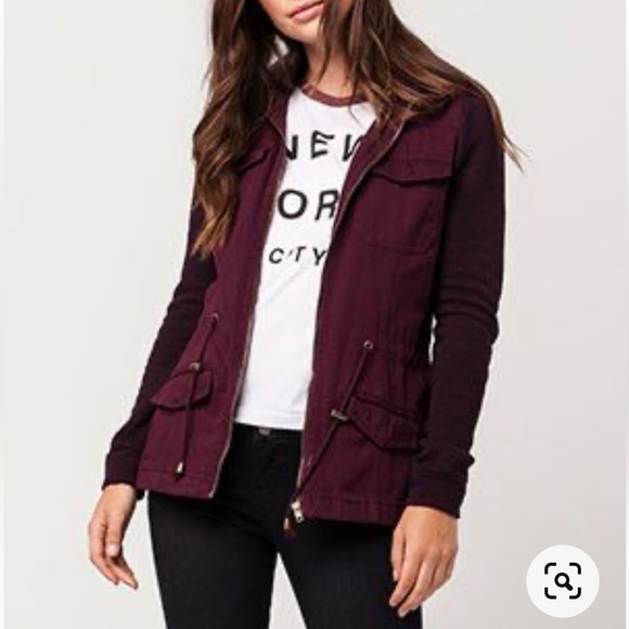 Full Tilt | Jackets & Coats | Tillys Full Tilt Burgundy Anorak Utility ...